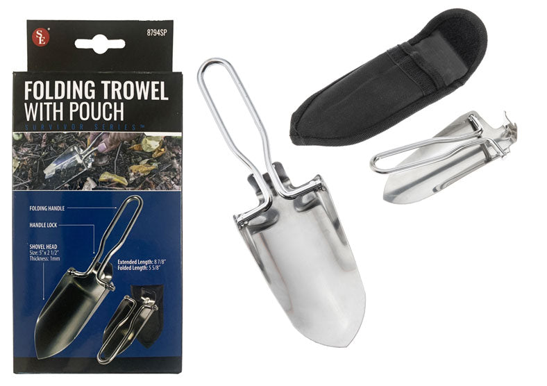 SE 8-7/8" Mini Stainless Steel Folding Trowel With Pouch – Prospecting Gear